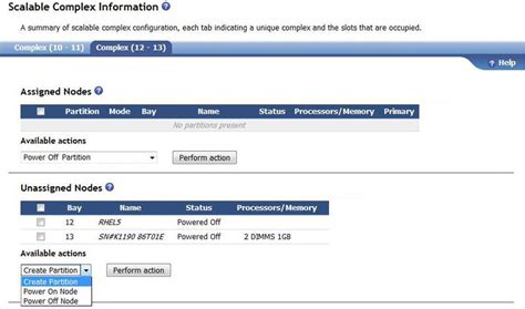 BladeCenter Web Interface Scalable Complex Configuration Page