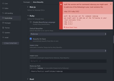 Not Working Correctly With Asdf Issue Glavin Atom Beautify