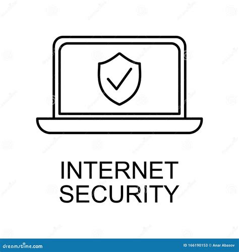 Internet Security Outline Icon Element Of Data Protection Icon With Name For Mobile Concept And