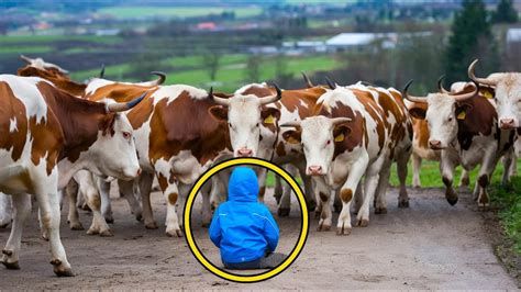 Быки замечают на дороге плачущего мальчика То что произошло дальше вас шокирует Youtube