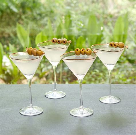 Hammered Martini Glasses Clear With Gold Rim Set Of 4 — Julie And Ev