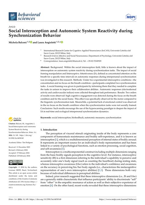 Pdf Social Interoception And Autonomic System Reactivity During