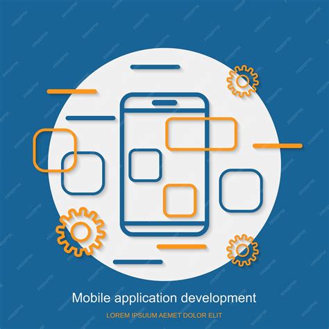 Premium Vector Mobile Application Development Flat Design Style