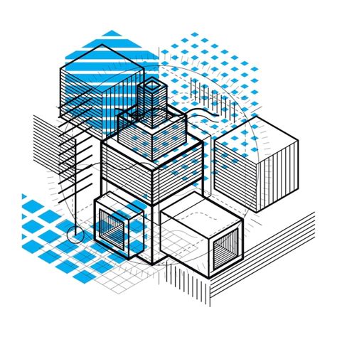 Premium Vector Isometric Abstract Background With Linear Dimensional Shapes Vector 3d Mesh
