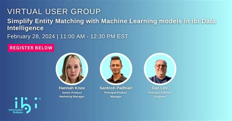 Ibi Information Builders On Linkedin Virtual User Group Simplify Entity Matching With