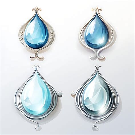 Premium Photo A Set Of Futuristic Elegance Teardrop Shape Pearl