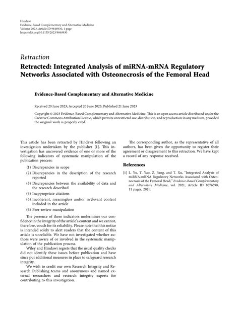 Pdf Retracted Integrated Analysis Of Mirna Mrna Regulatory Networks