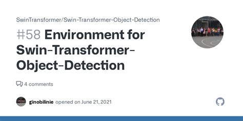 Environment For Swin Transformer Object Detection · Issue 58 · Swintransformer Swin Transformer