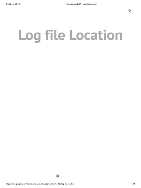 Oracle Apps Dba Log File Location Pdf