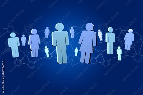 Network Connection With People Linked Each Other D Rendering Stock Illustration Adobe Stock