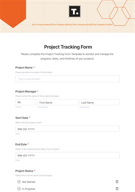 Free Project Monitoring Form Template To Edit Online