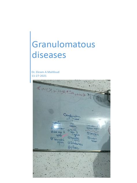 Granulomatous Diseases Pdf Tuberculosis Macrophage