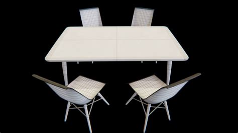 테이블과 의자 세트 02 3d 모델 8 3ds Unknown Blend Dae Fbx Gltf Obj Stl