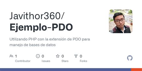 Ejemplo PDO Modelo Class Conexion Php At Master Javithor360 Ejemplo