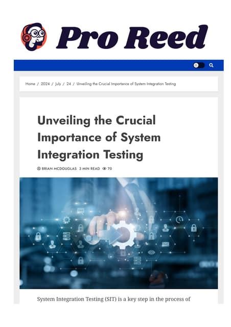 Unveiling The Crucial Importance Of System Integration Testingpdf