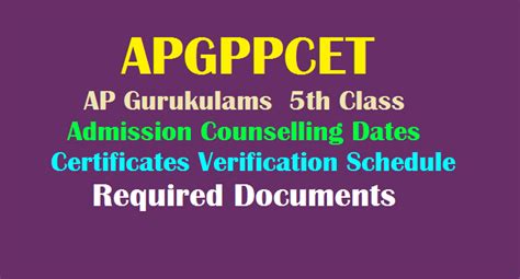 Ap Bragcet 5th Class Results 2024 Counselling Certificates Verification Dates Required