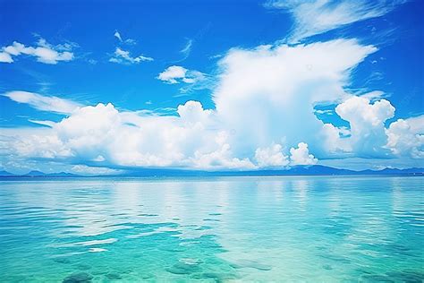 透明な水の近くに雲のある澄んだ青い空 クラウド 海 アウトドア背景壁紙画像素材無料ダウンロード Pngtree