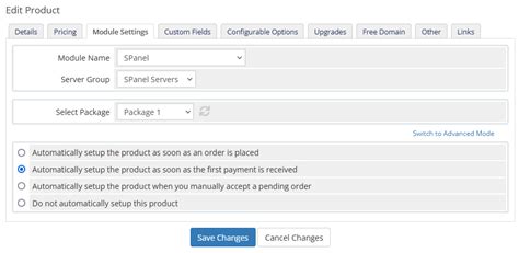 Install And Configure Spanel Whmcs Server Module Spanel Documentation