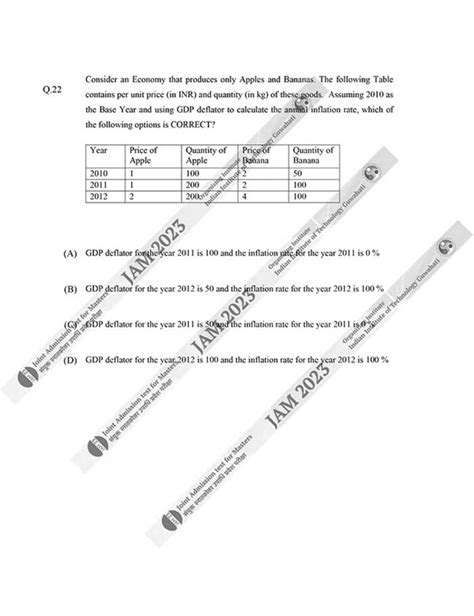 Iit Jam 2023 Economics En Question Papers