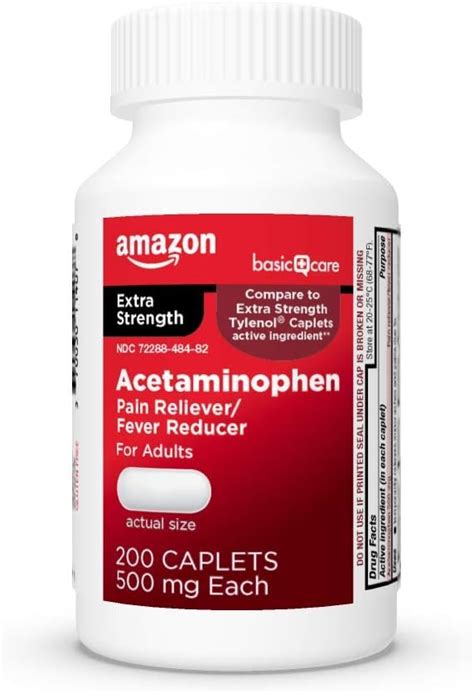 Amazon Amazon Basic Care Extra Strength Pain Relief Acetaminophen