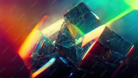 Premium Photo Glass Crystals And Prisms With Color Spectrum Rays Abstract Optic Art Background