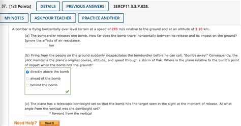 Solved 37 [1 3 Points] Details Previous Answers Sercp11