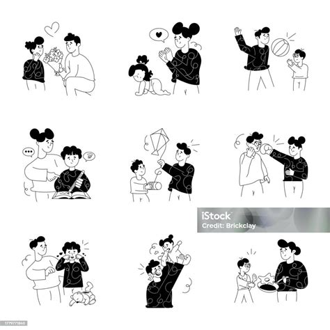 부모 배려 Glyph 삽화의 팩 구토에 대한 스톡 벡터 아트 및 기타 이미지 구토 아이 연 Istock