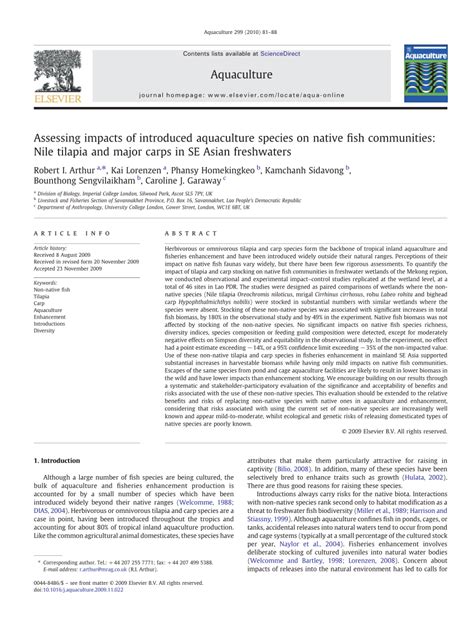 Pdf Assessing Impacts Of Introduced Aquaculture Species On Native