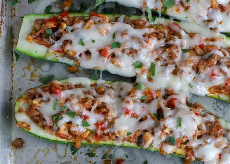 Cheesy Sausage Zucchini Boats Barefeet In The Kitchen