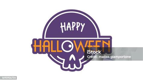 Ilustración De Logotipo De Feliz Halloween Diseño Moderno De Letras