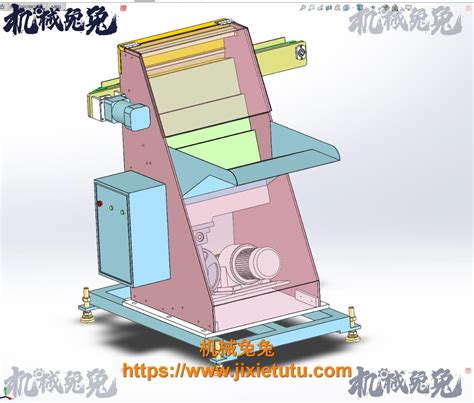 推板式提升机推板送料机构推板上料3D图纸三维建模图纸上料机 机械兔兔
