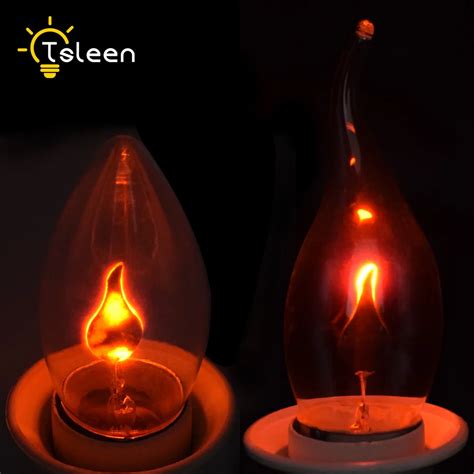 C35 Dynamic E27 E14 220v 240v Led Lamp Flame Effect Fire Light Bulbs 3w