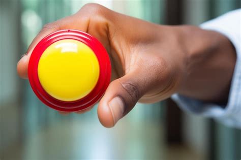 Young Adult Pressing Buzzer Button Premium Ai Generated Image