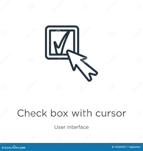 Check Box With Cursor Icon Thin Linear Check Box With Cursor Outline