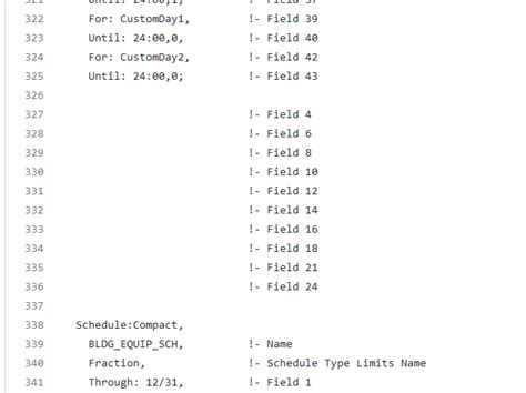 Weird Extra Comments In Idf Related To Schedules And