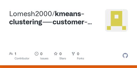 GitHub Lomesh Kmeans Clustering Customer Segmentation