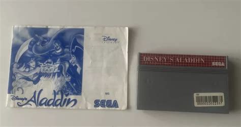 Rare Silver Disneys Aladdin Booklet Sega Master System Tested