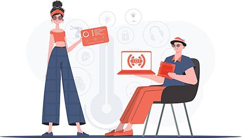 Flat Vector Team In Iot And Automation Concept Vector Grid Illustration Conceptual PNG And