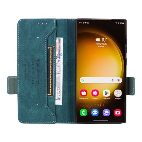 For Samsung Galaxy S Ultra G Magnetic Clasp Leather Phone Case Green Alexnld Com