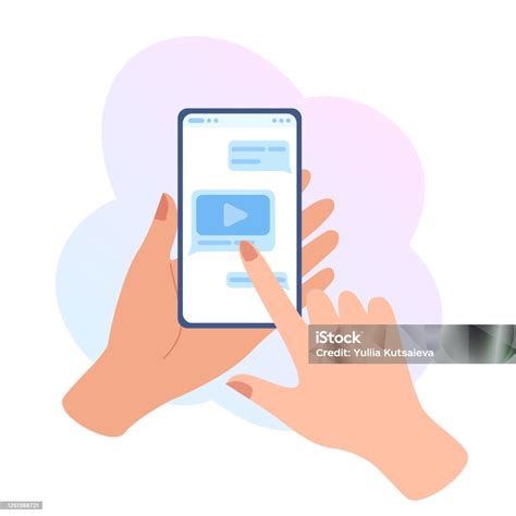 핸드 폰을 들고 채팅 이메일 연락처 문자 메시지 네트워크 탐색 아이콘 흰색 배경에 파란색으로 통신 개념 플랫 디자인 벡터