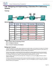 8 1 4 8 Lab Designing And Implementing A Subnetted IPv4 Addressing