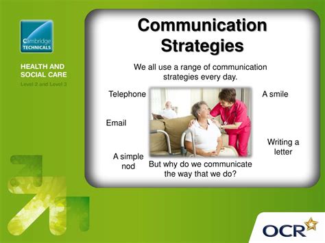 Ppt Unit Developing Effective Communication In Health And Social