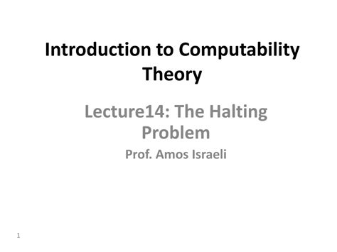 PPT Introduction To Computability Theory PowerPoint Presentation