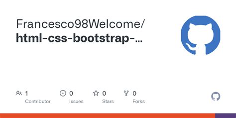 GitHub Francesco Welcome Html Css Bootstrap Dashboard