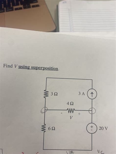Solved Find V Using Superposition Chegg