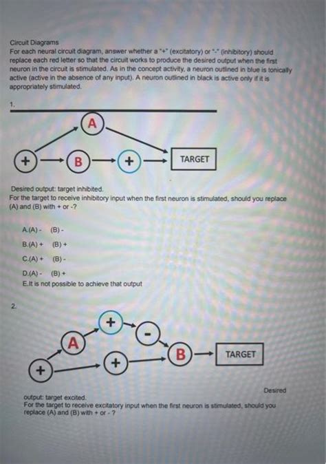 Solved Circult Diagrams For Each Neural Circuit Diagram Chegg Com