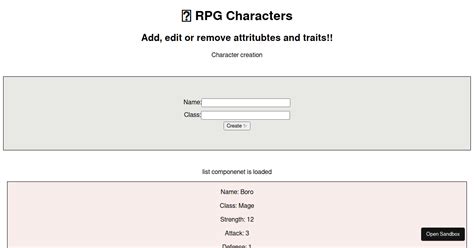 Rpg Stats Codesandbox