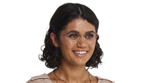 Specsavers Womens Glasses Jaki Gold Angular Metal Recycled Metals S