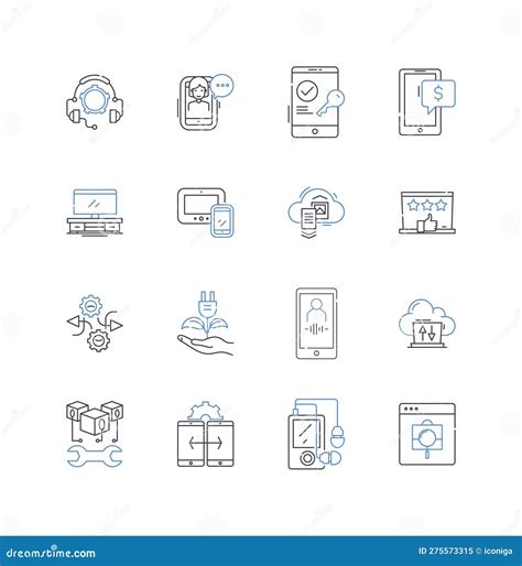 Voice Assistants Line Icons Collection Siri Alexa Cortana Google