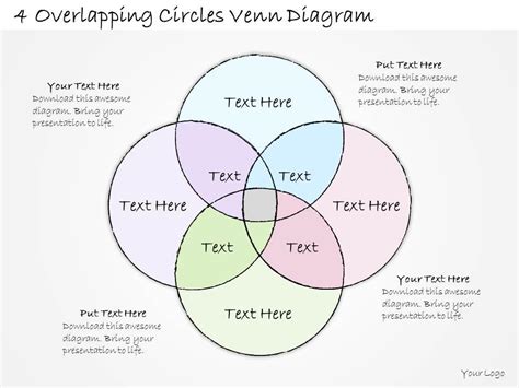 2014 Business Ppt Diagram 4 Overlapping Circles Venn Diagram Powerpoint Template Powerpoint